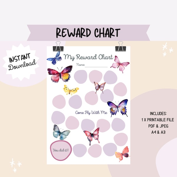 Butterfly Potty Chart - Etsy