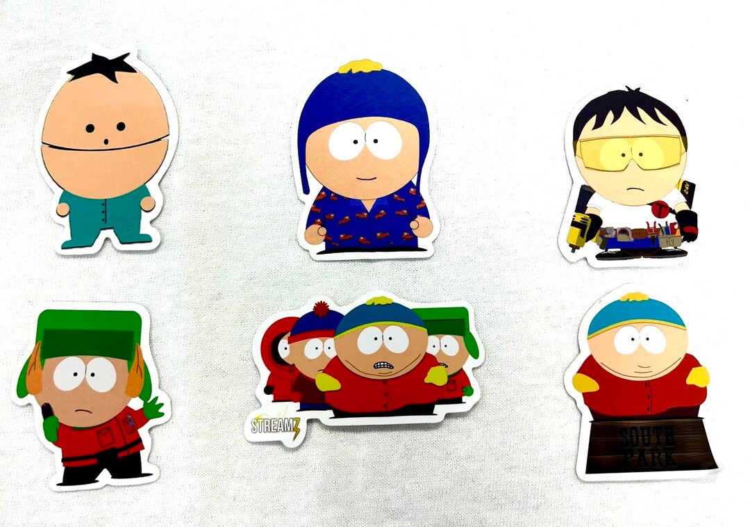Southpark Themed Vinyl Decal Sticker 6 Pack - Plus FREE SHIPPING! - Etsy
