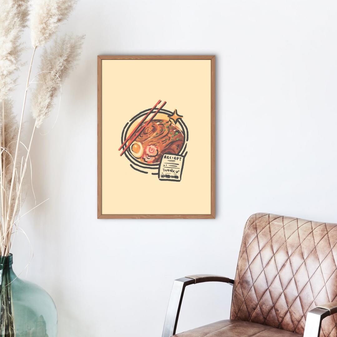 Anime Ramen Digital Poster Print Japanese Food Asian Noodles Postcard ...