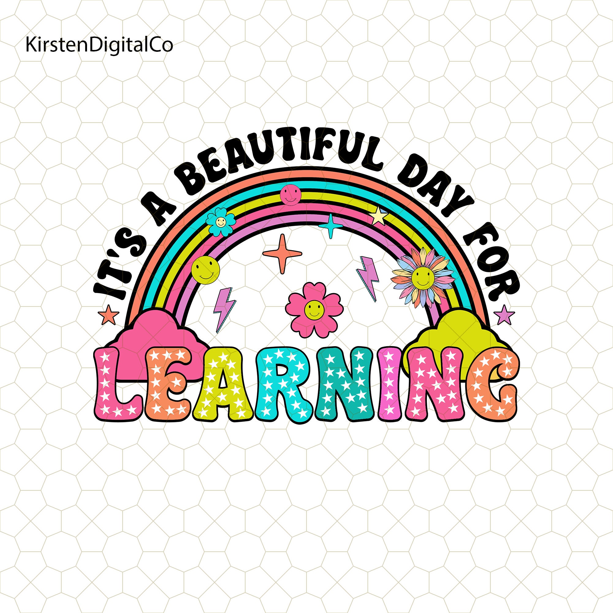 It's Beautiful Day for Learning Png, Teacher Back to School Png, Happy ...