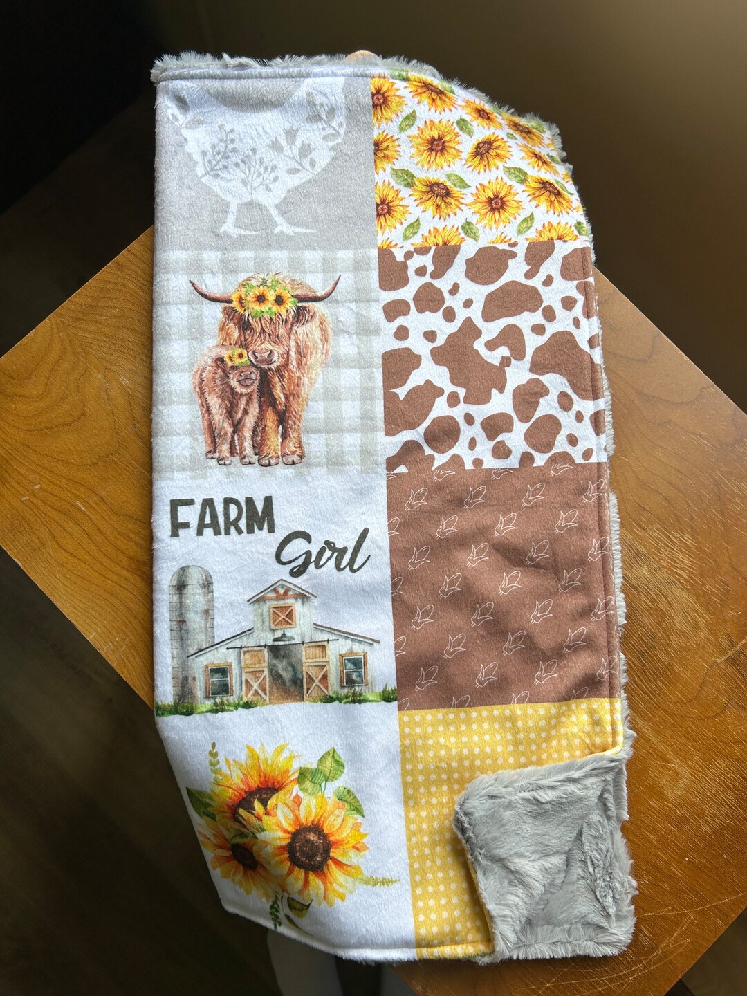 Luxury Farm Girl Mini Minky Baby Blanket, Baby Girl Gift, Newborn Gift ...