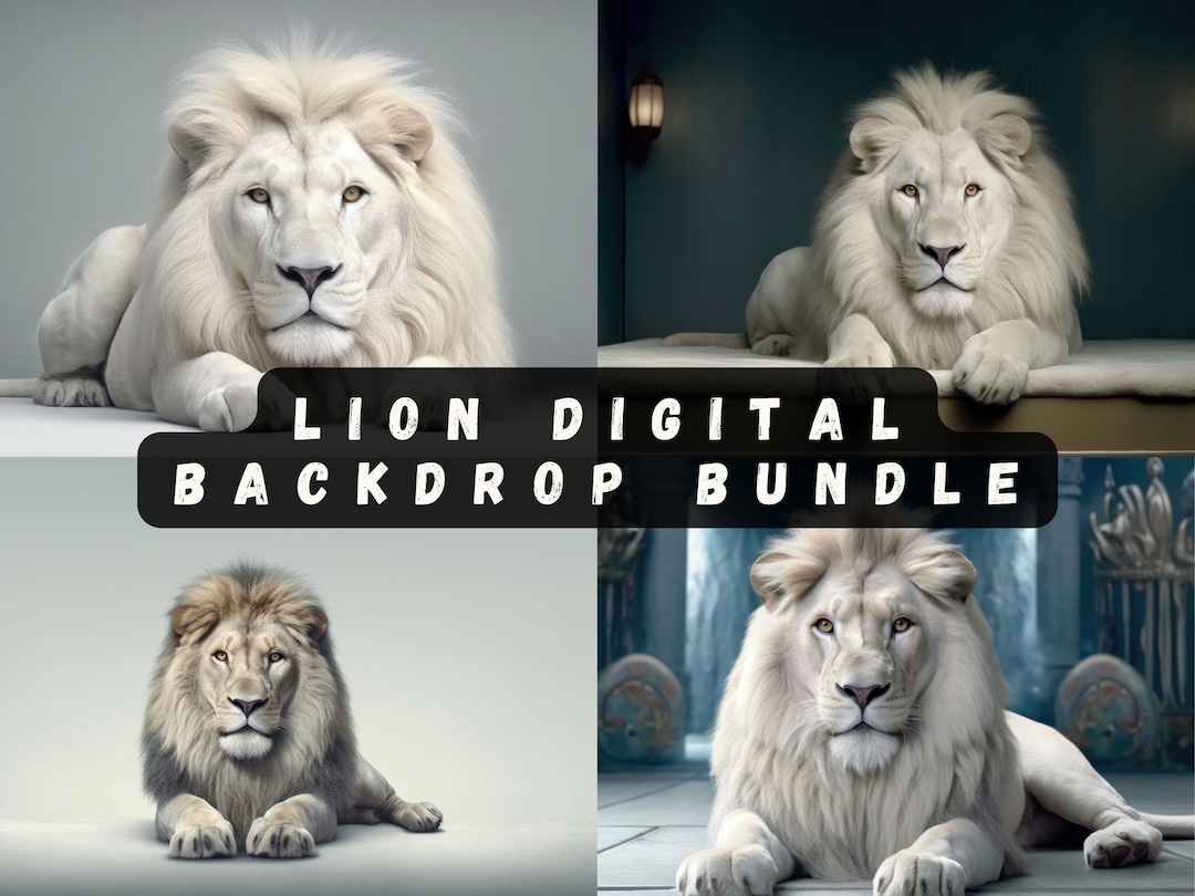 White Lion Digital Backdrop Bundle for Newborn and Kids Photography ...
