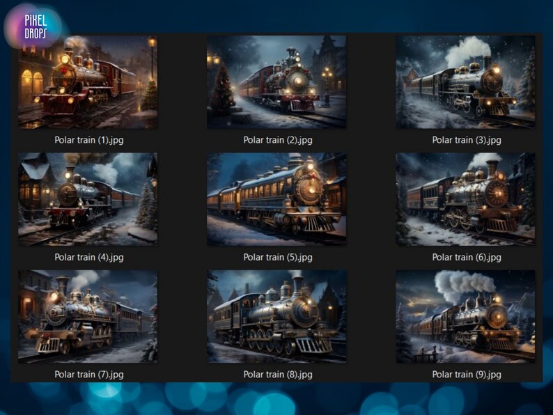 Polar Express Christmas Digital Backdrops for Kids Christmas Train ...