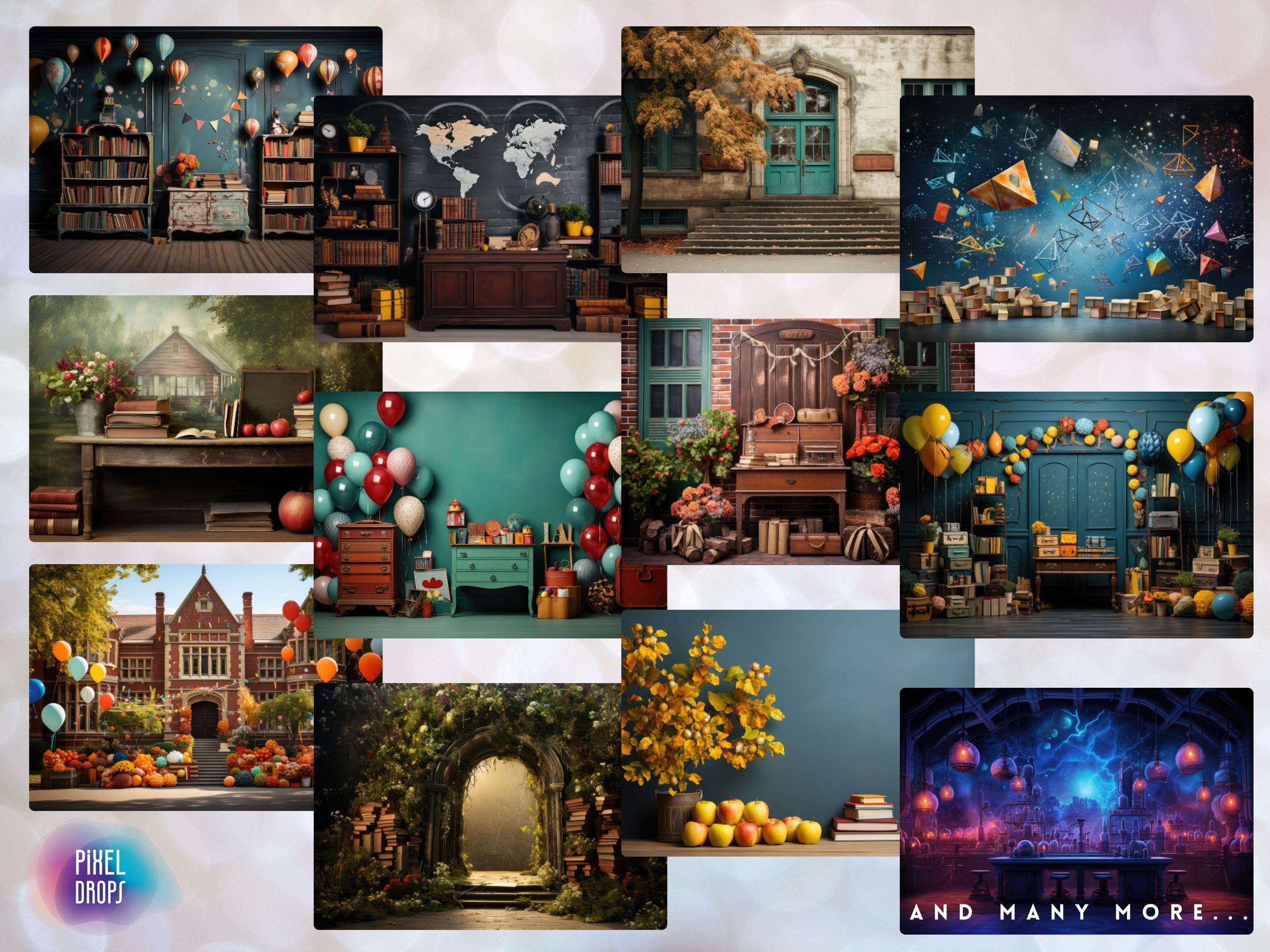 Back to School Digital Backdrop Graduation Background Vintage Yellow ...