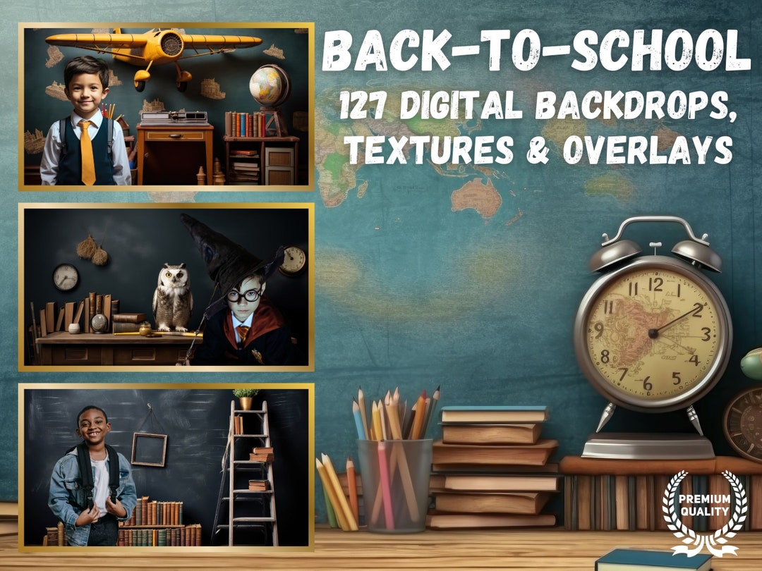 Back to School Digital Backdrop Vintage Graduation Background School ...