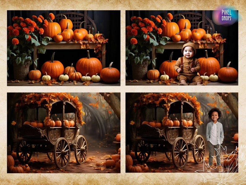 Fall Portrait Backdrop Photoshop Digital Autumn Photo Editing - Etsy