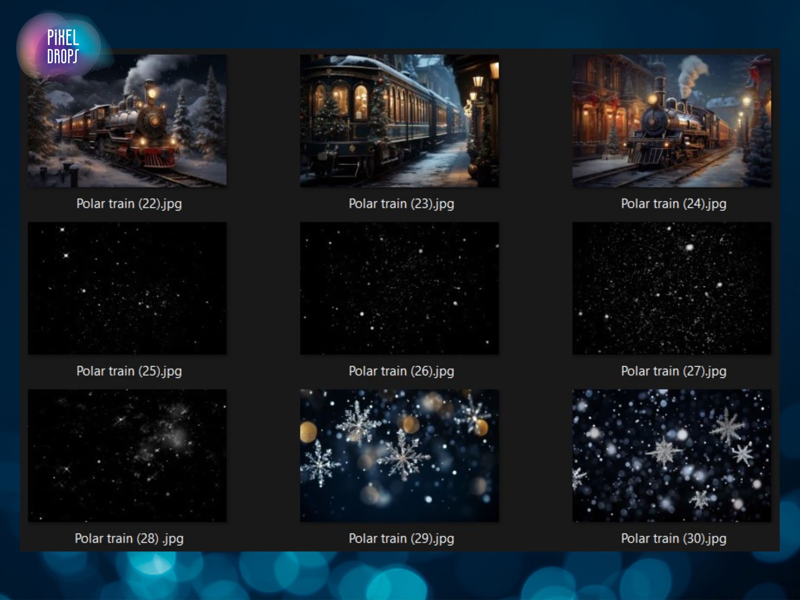 Polar Express Christmas Digital Backdrops for Kids Christmas Train ...
