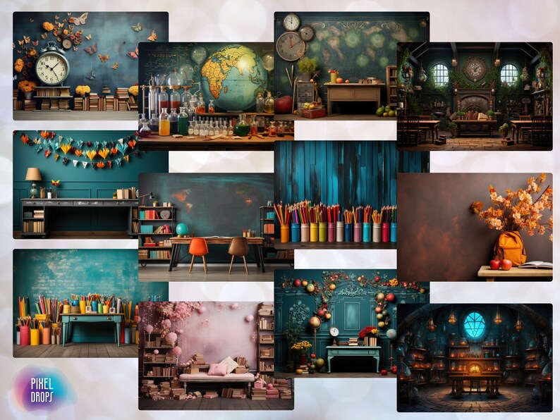 Back to School Digital Backdrop Graduation Background Vintage Yellow ...