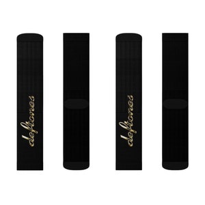 Deftones Classic Logo in Gold on Black Sublimation Socks S-M-L Around ...