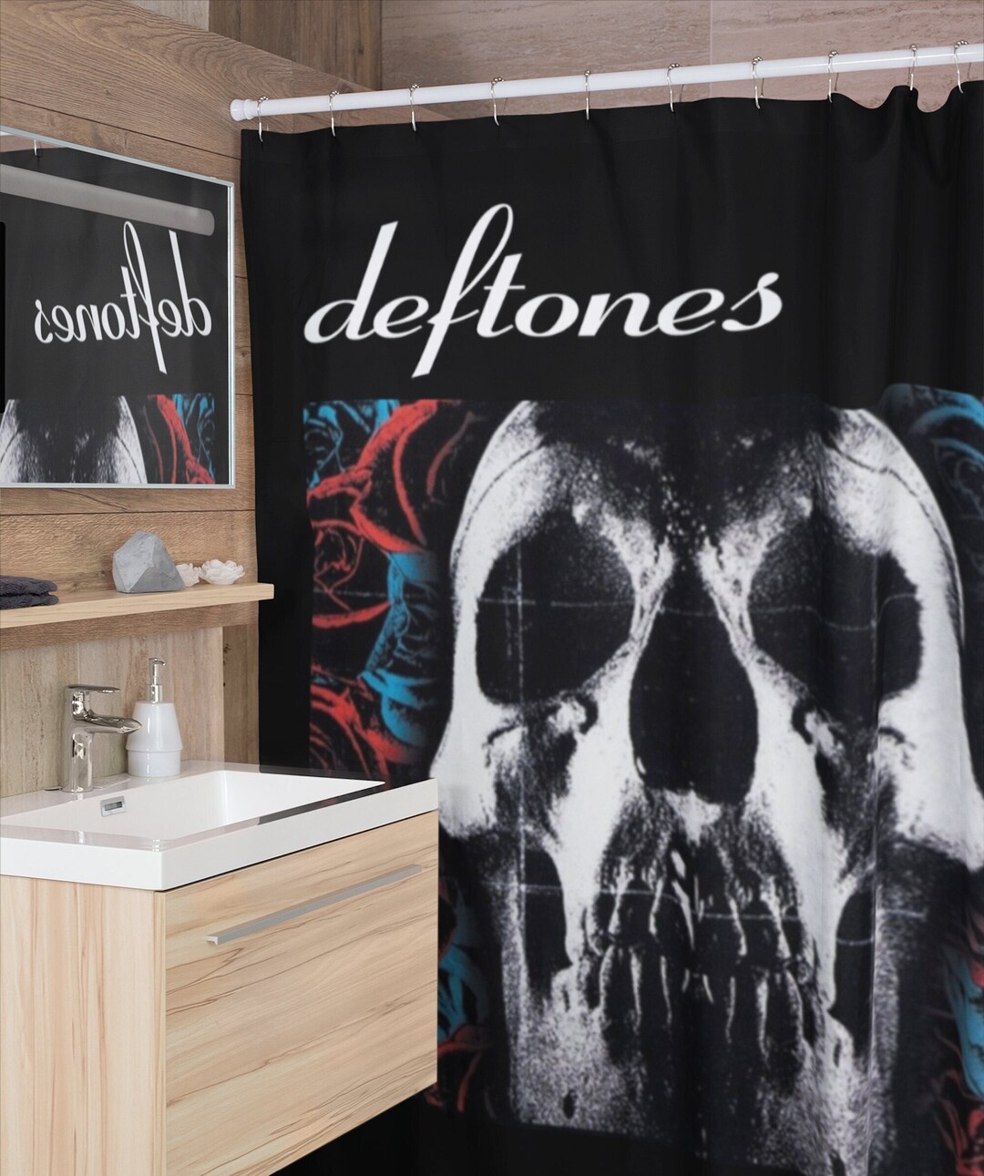 Deftones S/T Skull Logo Shower Curtain Bath Decor Curtain - Etsy