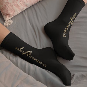 Deftones Classic Logo in Gold on Black Sublimation Socks S-M-L Around ...