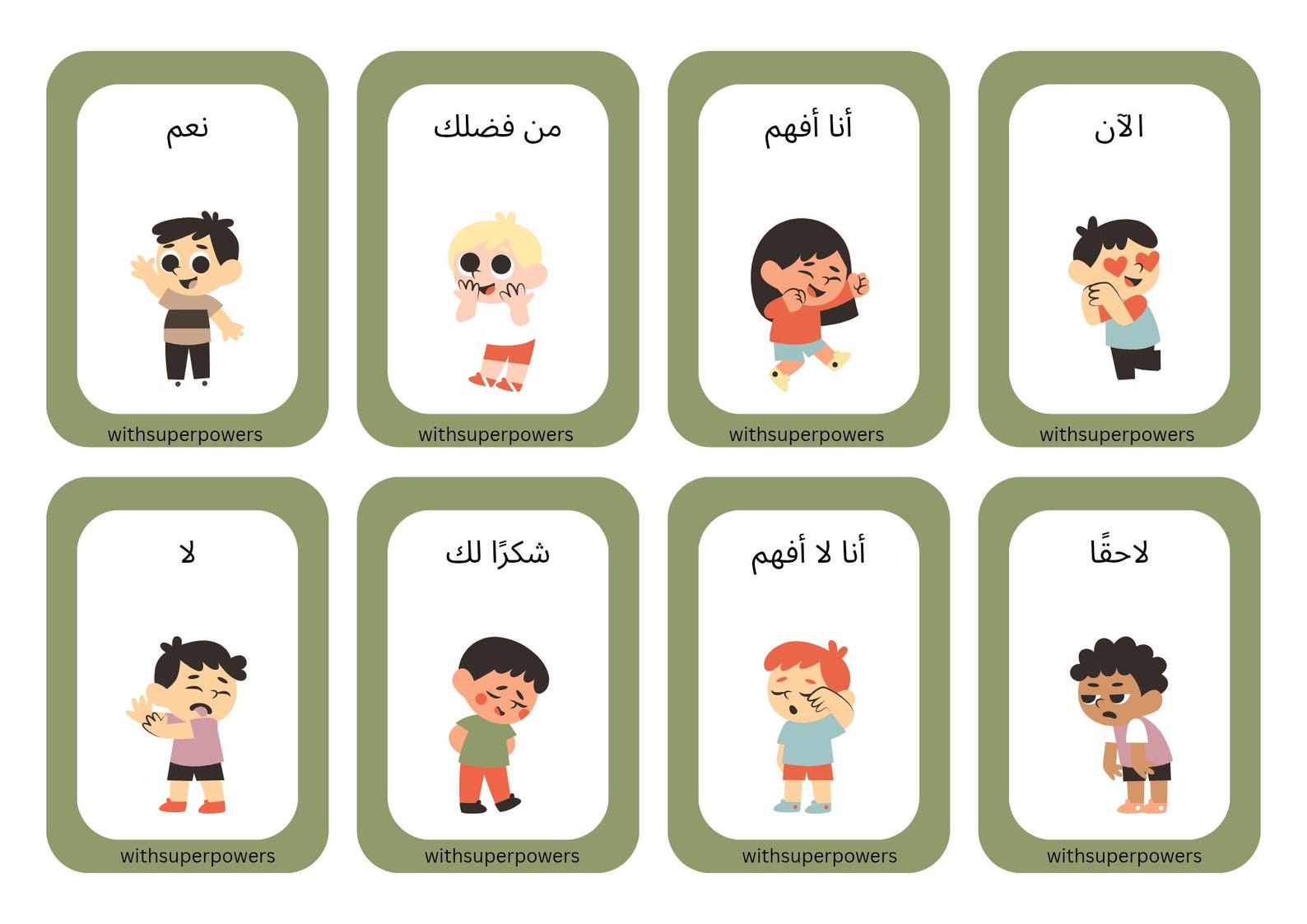 Kids Emotion Flashcards Arabic & English | Emotional Literacy Cards for ...