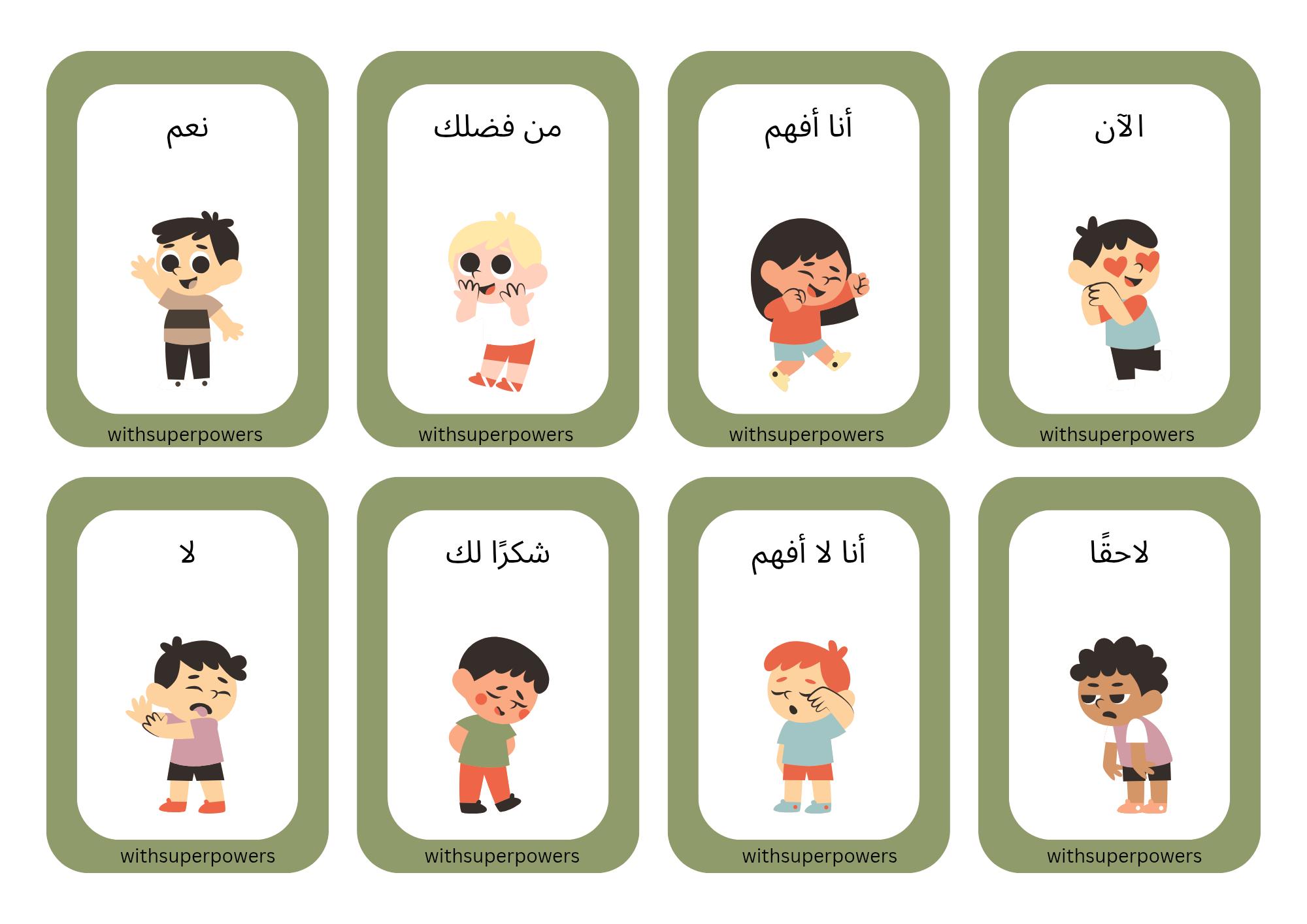 Kids Emotion Flashcards Arabic & English | Emotional Literacy Cards for ...