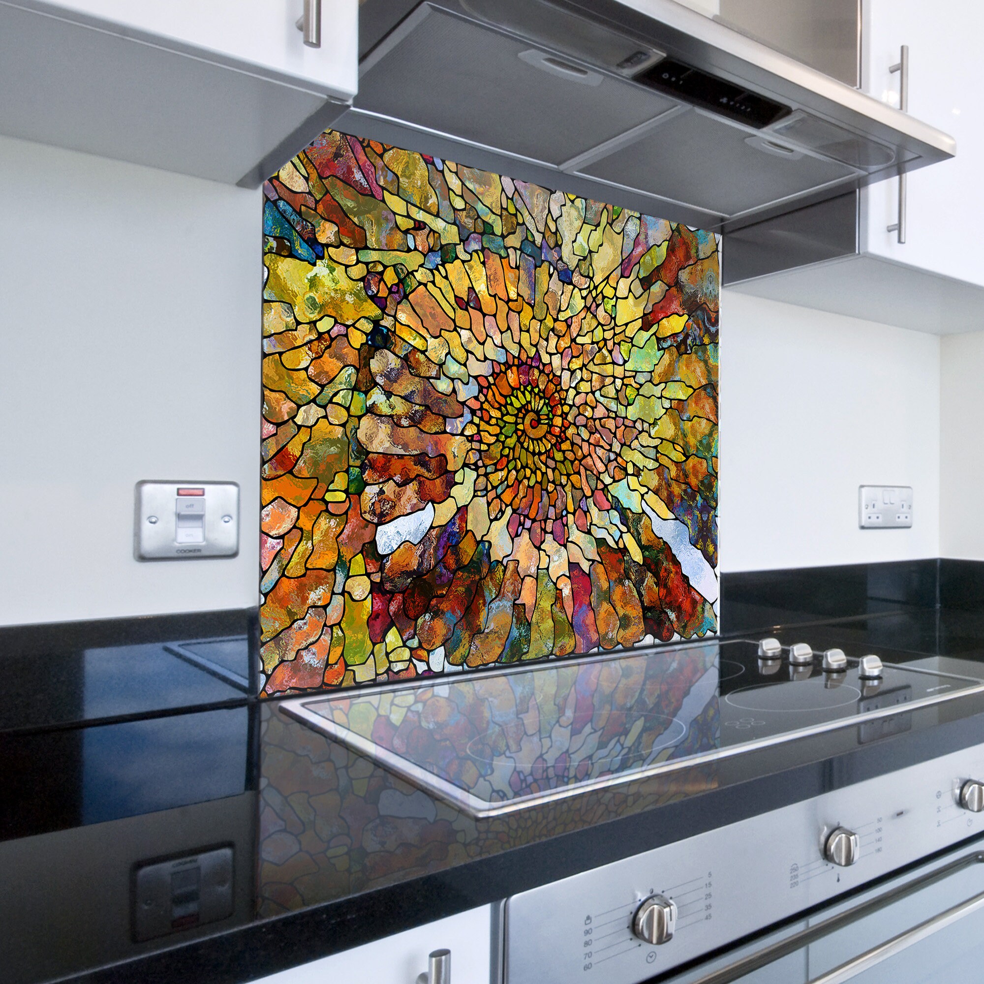 Splashbacks For Kitchen Stained Glass Art Kitchen Glass Splashback ...