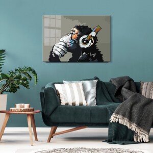 Graffiti Chimp Glass Wall Art, HD Digital Print on Glass Poster Wall ...