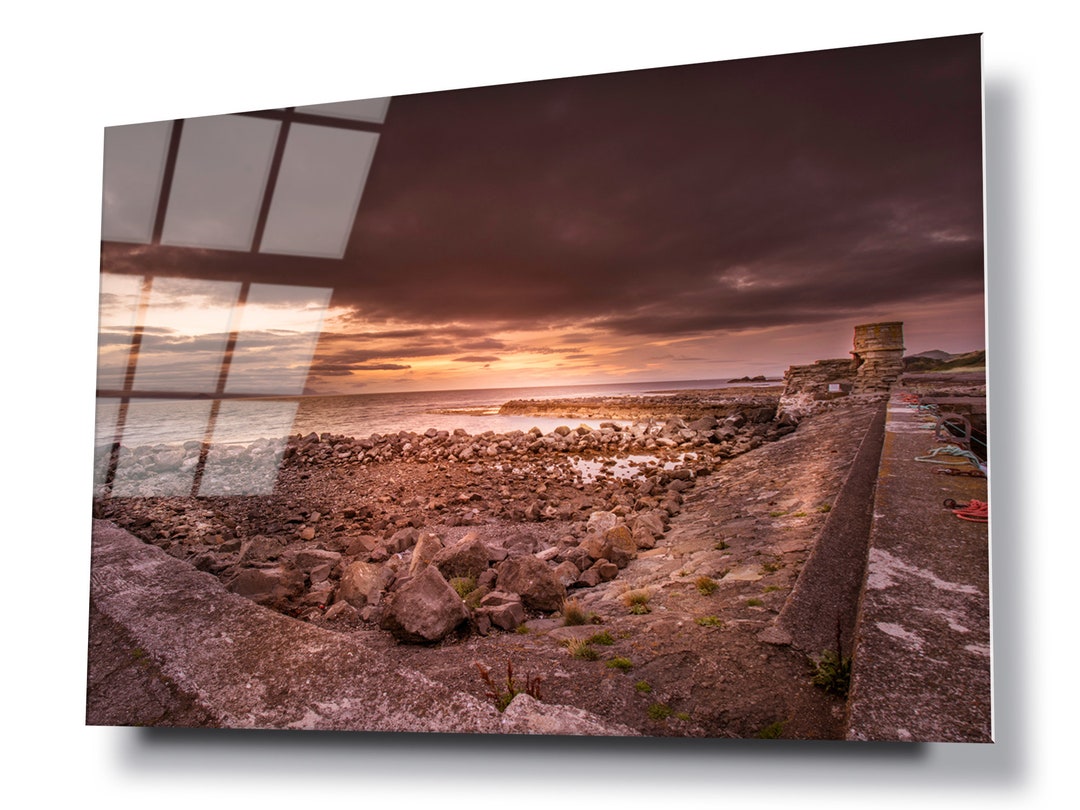 Dunoon Rocky Coastline Glass Wall Art, HD Digital Print on Glass Poster ...