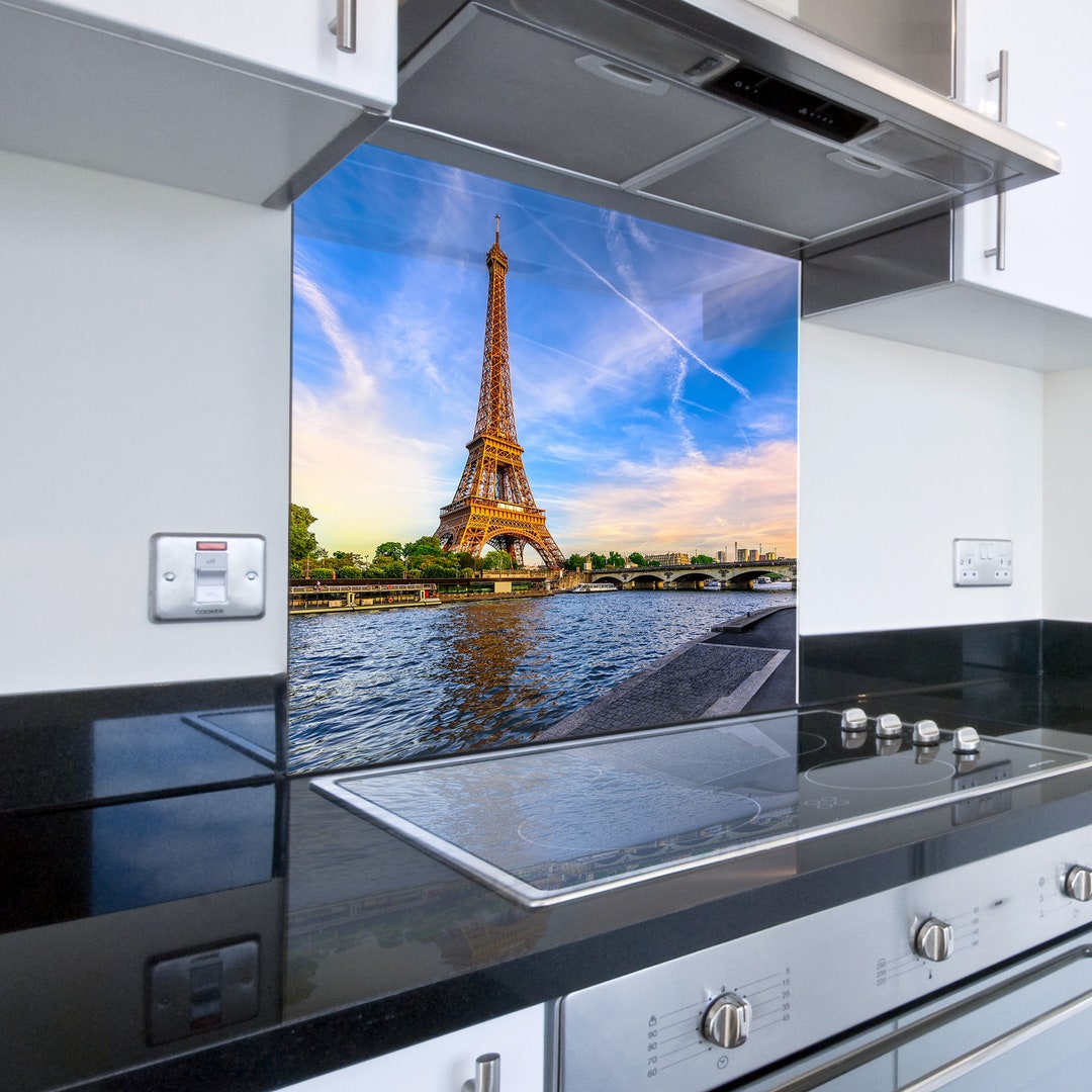 Paris Eiffel Tower Glass Kitchen Splashback – Heat Resistant Cooker ...