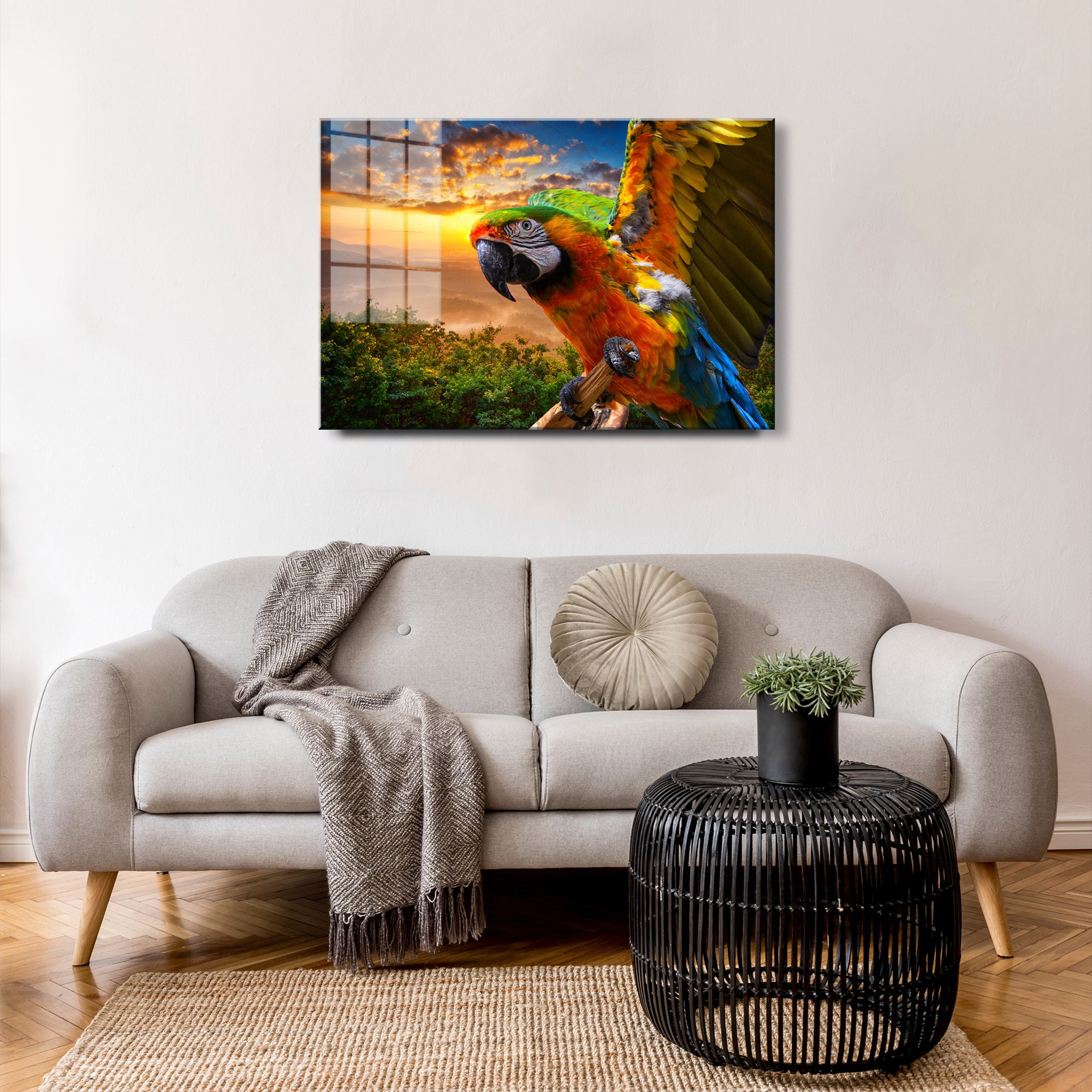Colourful Macaw Glass Wall Art HD Digital Print on Glass - Etsy