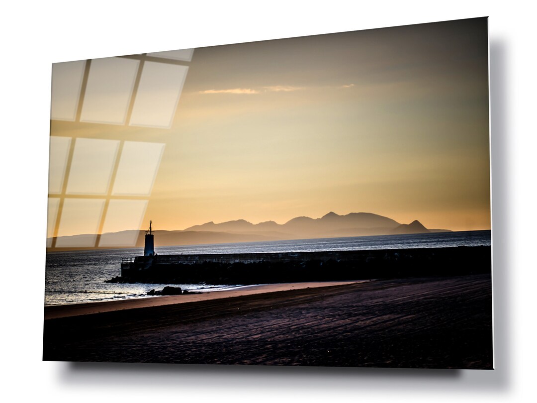 Girvan Harbour Lighthouse Glass Wall Art, HD Digital Print on Glass ...