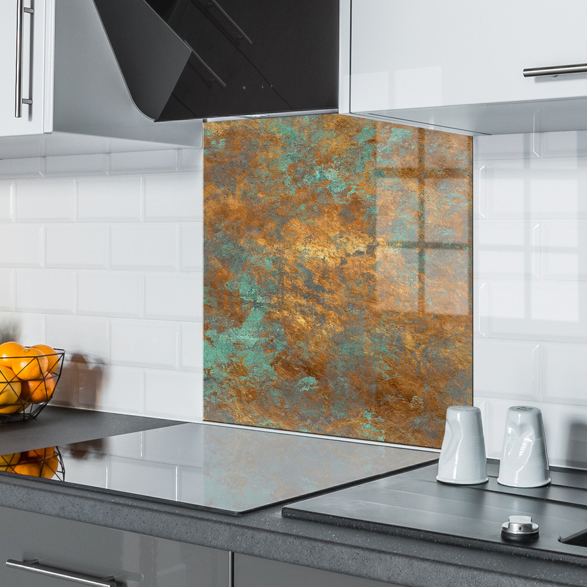 Copper Marble Glass Kitchen Splashback – Heat Resistant, Toughened ...