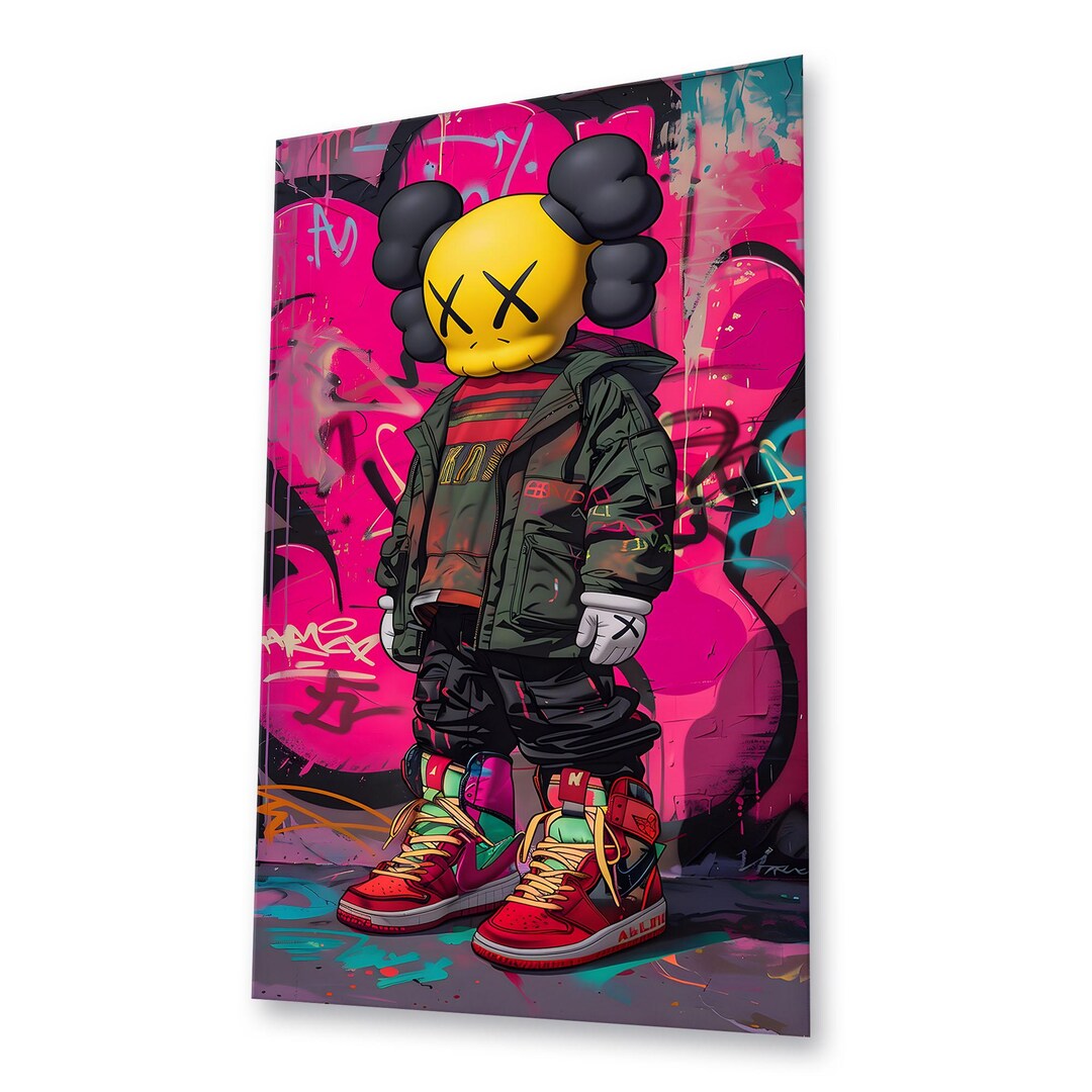 Kaws 37 Glass Wall Art, HD Digital Print on Glass Poster Wall Hanging ...