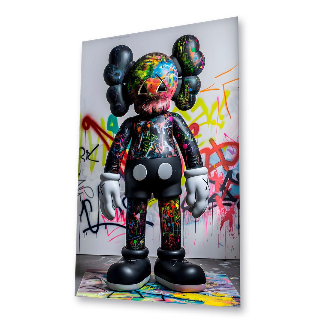 Kaws #20 Glass Wall Art, HD Digital Print on Glass Poster Wall Hanging ...