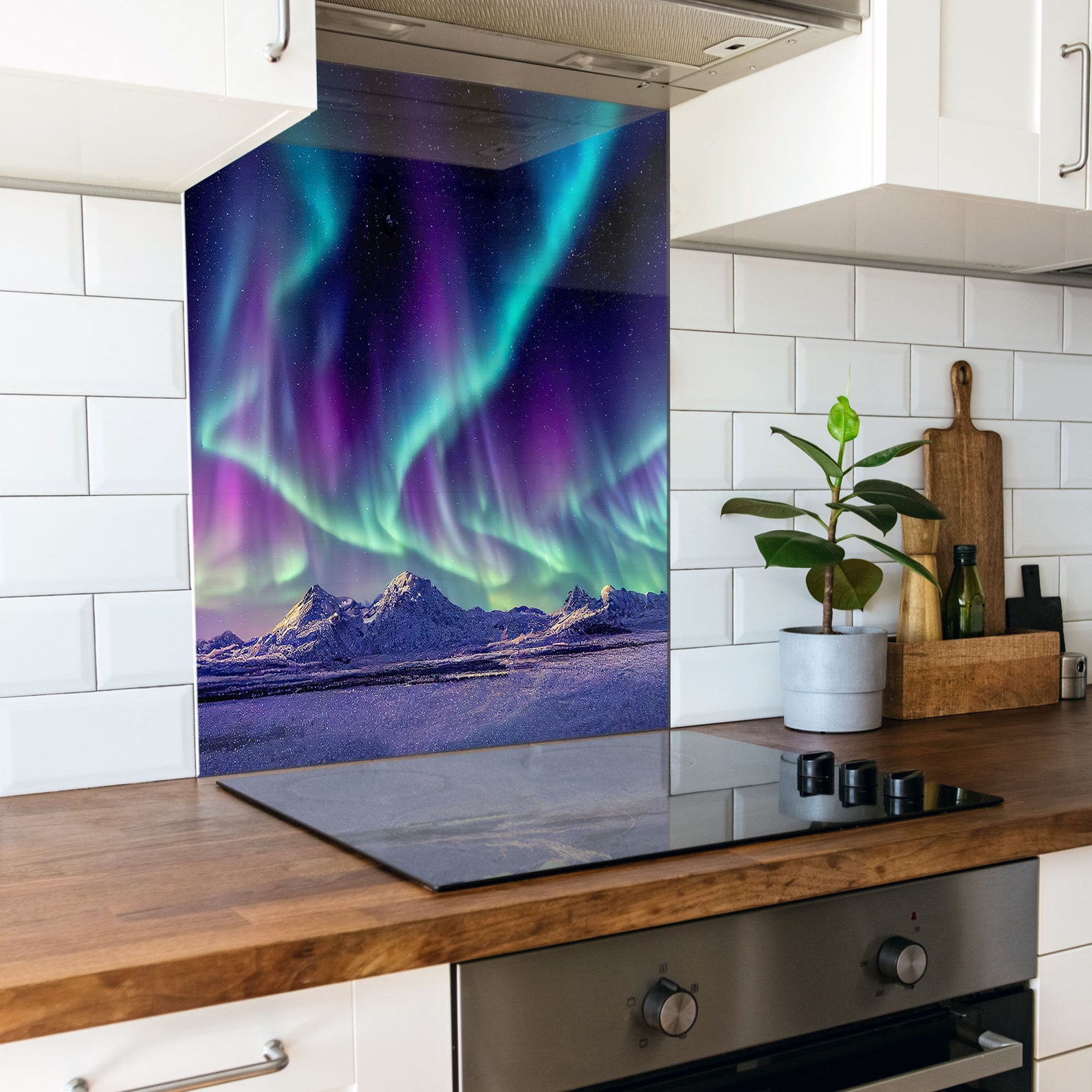 Northern Lights Kitchen Splashback – Toughened Glass Cooker Panel - Etsy UK