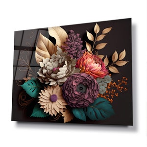 Flowers Abstract Splash Kitchen Glass Splashback - Heat Resistant 6mm ...