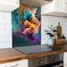Abstract Splash Kitchen Glass Splashback - Heat Resistant 6mm Toughened ...