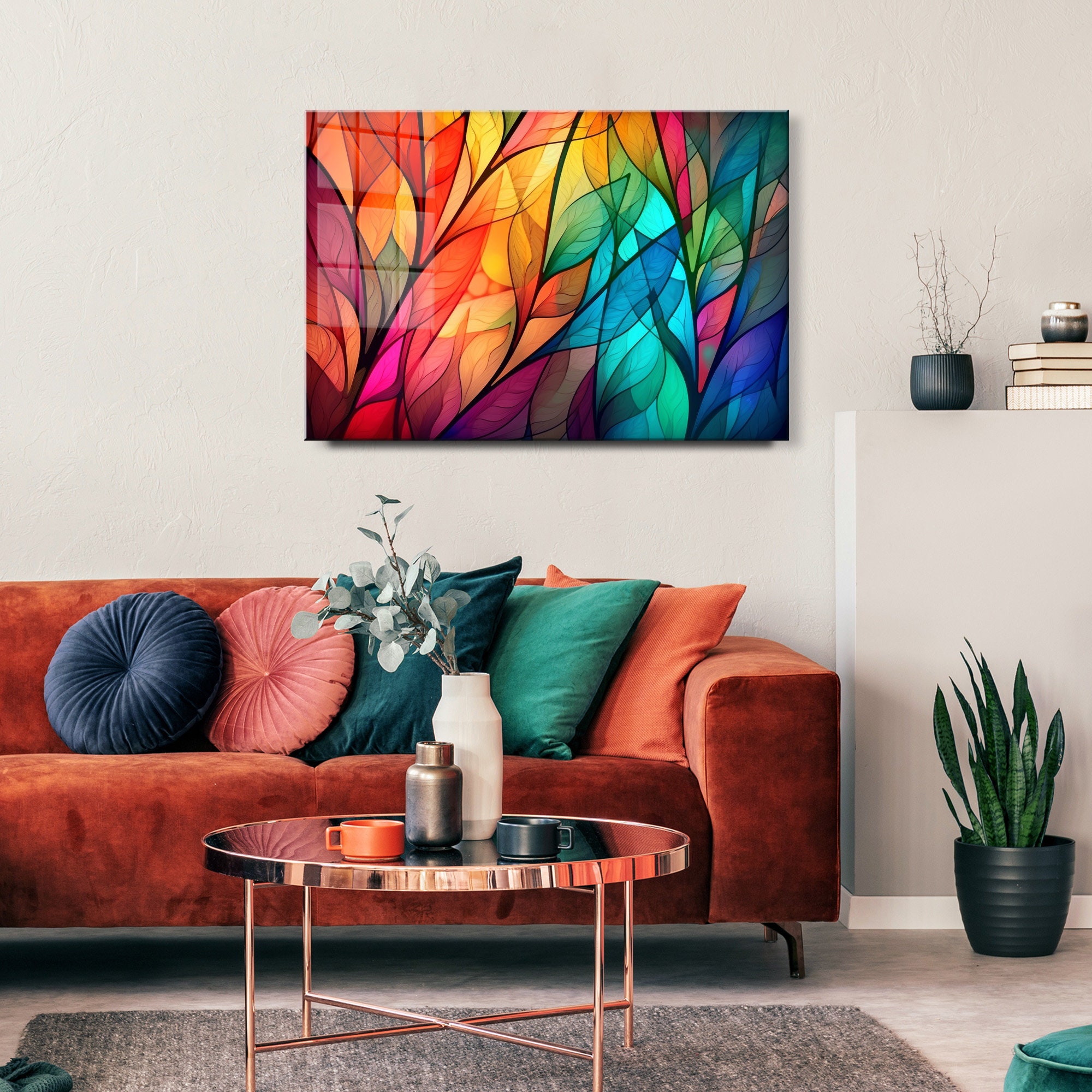 Beautiful Stained Glass Effect Wall Art, HD Digital Print on Glass ...