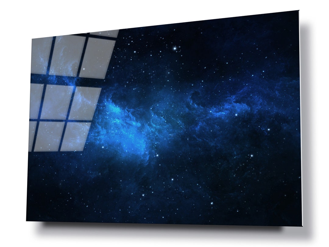 Night Sky With Stars and Nebula Glass Wall Art, HD Digital Print on ...