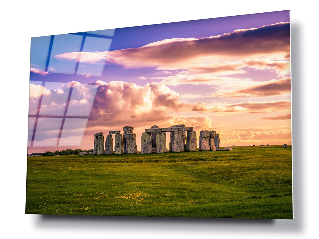 Stonehenge Sunset Glass Wall Art, HD Digital Print on Glass Poster Wall ...