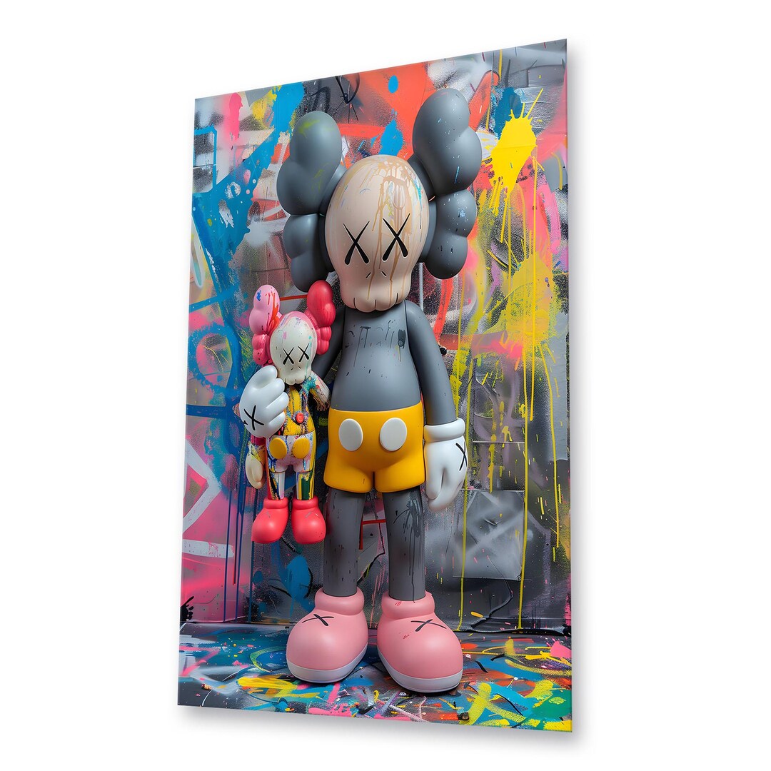 Kaws 25 Glass Wall Art, HD Digital Print on Glass Poster Wall Hanging ...
