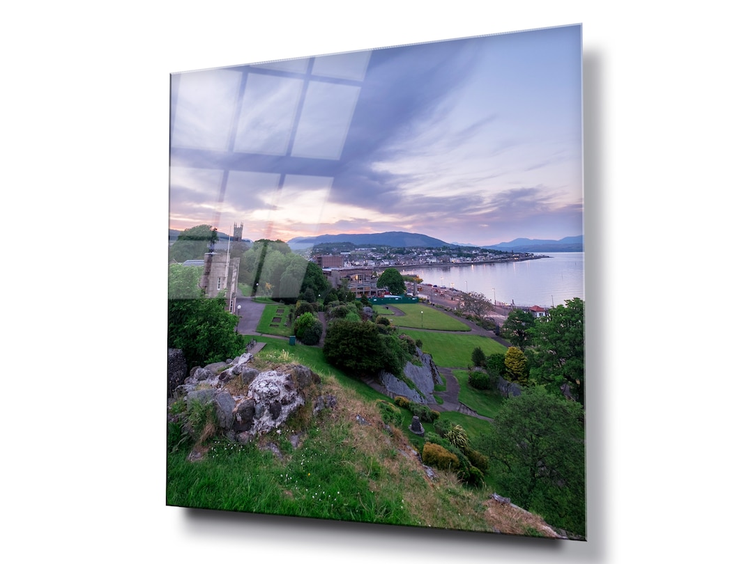 View of Dunoon, Argyll Glass Wall Art, HD Digital Print on Glass Poster ...
