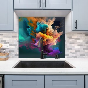 Abstract Splash Kitchen Splashback - Heat Resistant Glass Cooker Panel ...