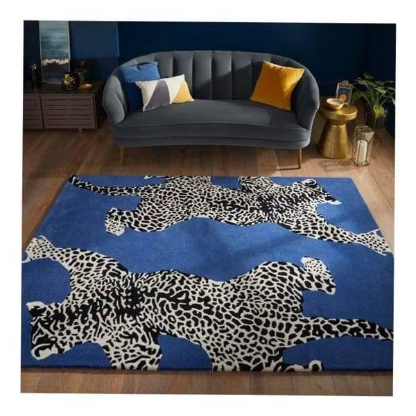 White Tiger Leopard Rug - Etsy