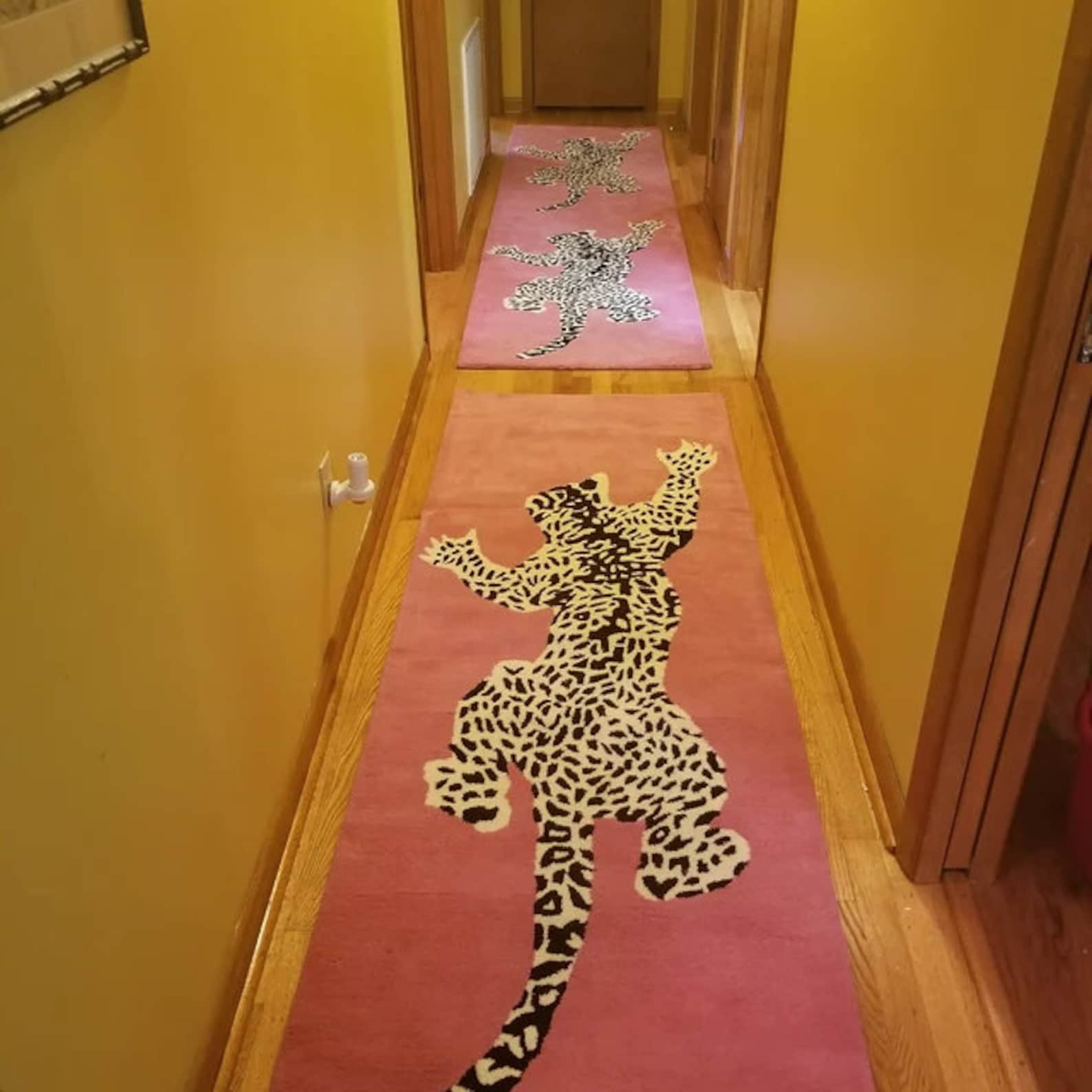 Leopard Runner Rug Modern Hand Tufted Rug 100% Wool Rug Leopard Rugs ...