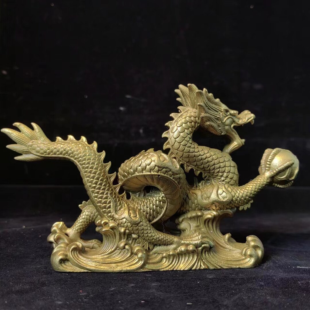 Copper Statue Dragon Figurine Vintage Style the Sacred Dragon - Etsy