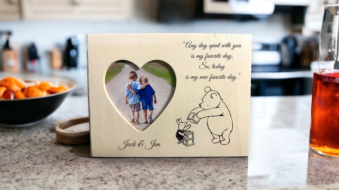 Custom & Personalized Heart Wooden Frame With Engraved Design ...