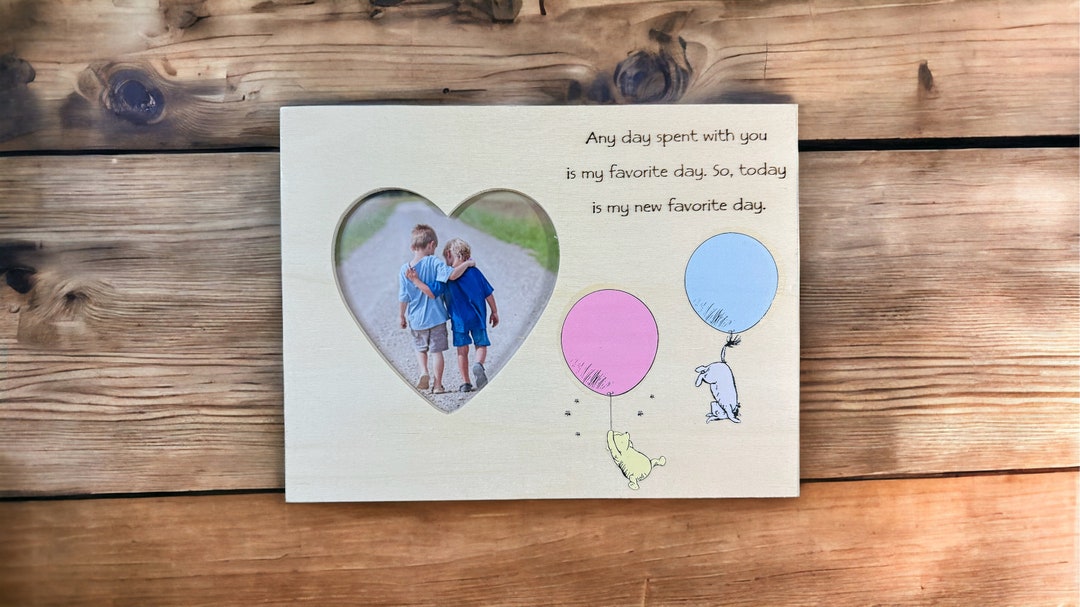 Adorable Pooh and Eeyore Heart Frame With Picture | Classic Pooh ...