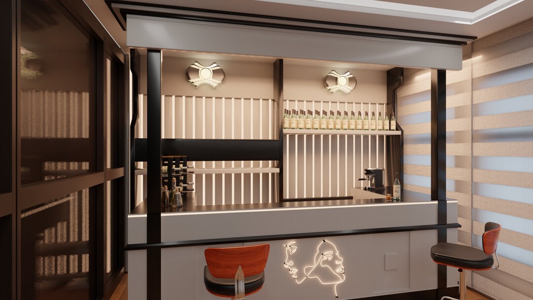 Extreme Luxury Wooden Bar Shelf and Bar Counter Complete Set - Etsy