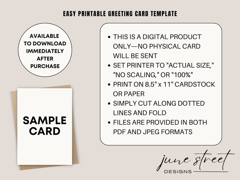 Happy Mothers Day Printable Card Digital Mothers Day Card Instant ...