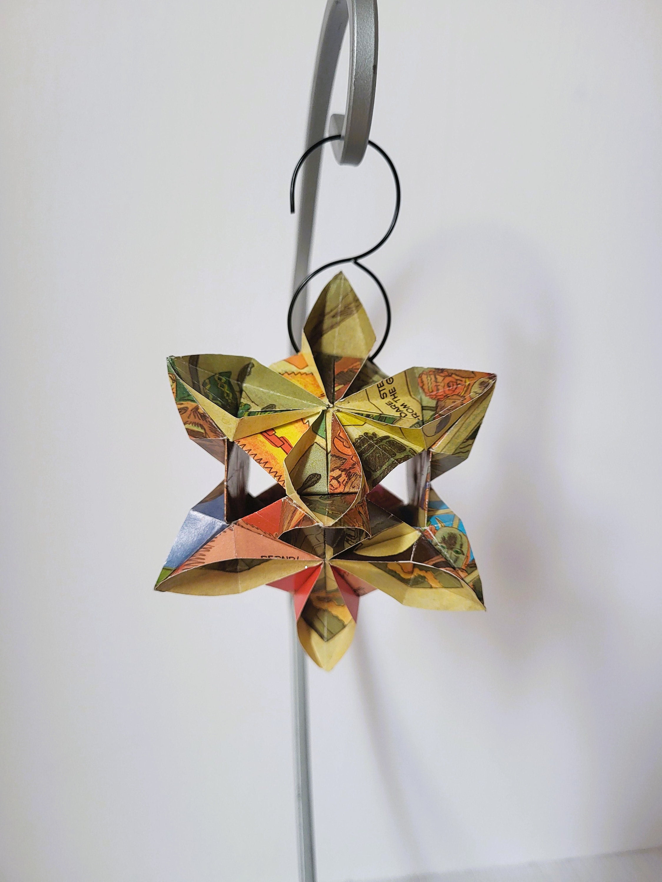 Diamond KUSUDAMA Ornament—comic Book Pages—origami Gift - Etsy
