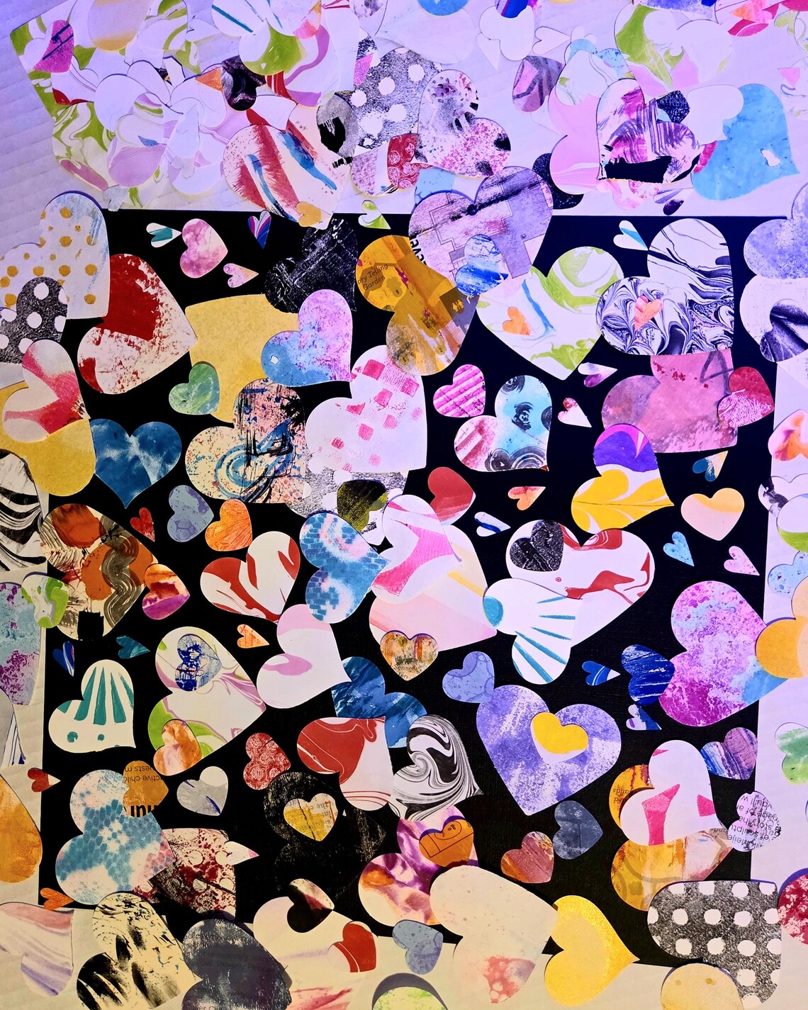 Hand-painted Paper Punch Hearts | 40 Pieces | 4 Styles | Original Art ...