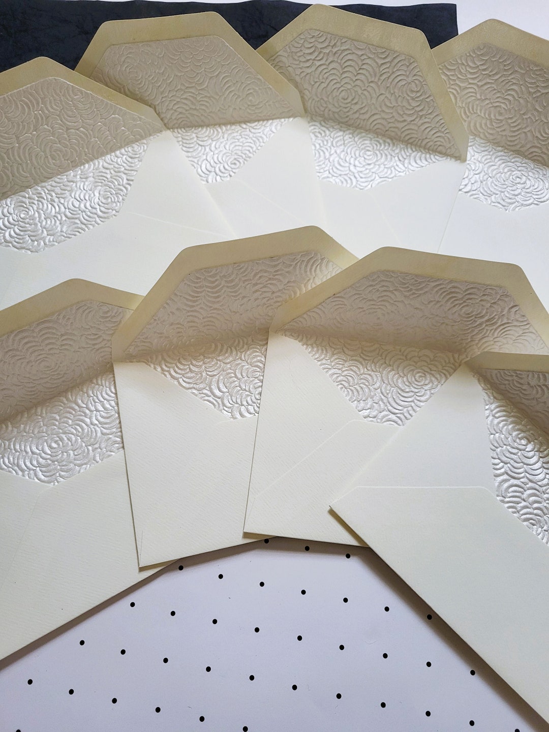 EMBOSSED Lined Italian Envelopes W/note Cardsfiner - Etsy