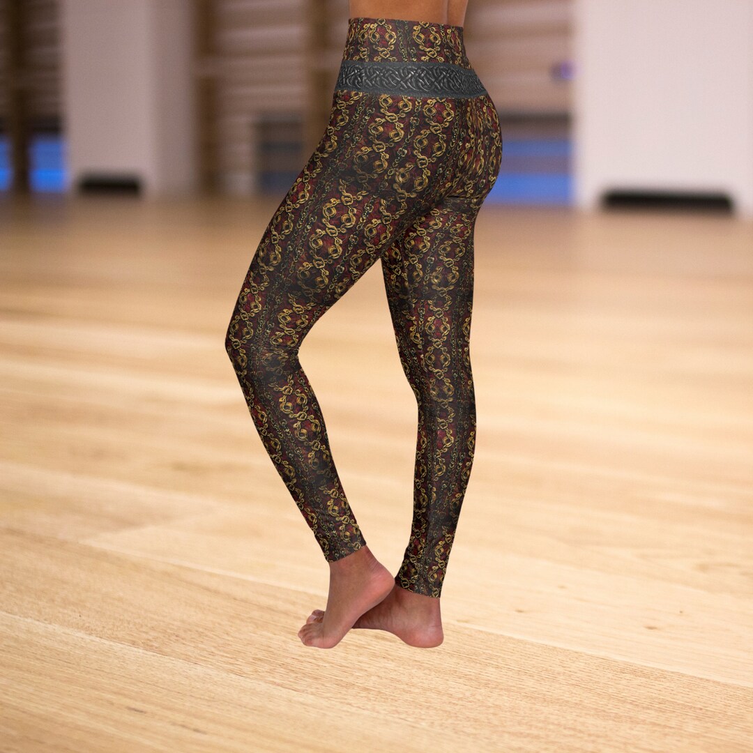 Medieval Pattern Yoga Leggings High Waisted Yoga Leggings Chausses ...