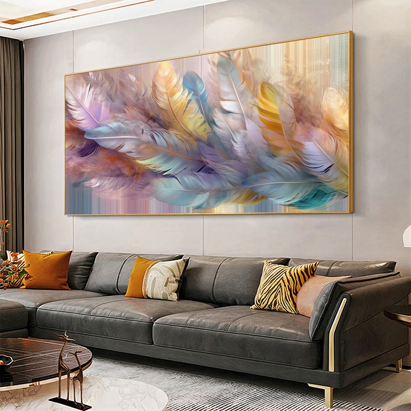 Colorful Feather Art - Etsy