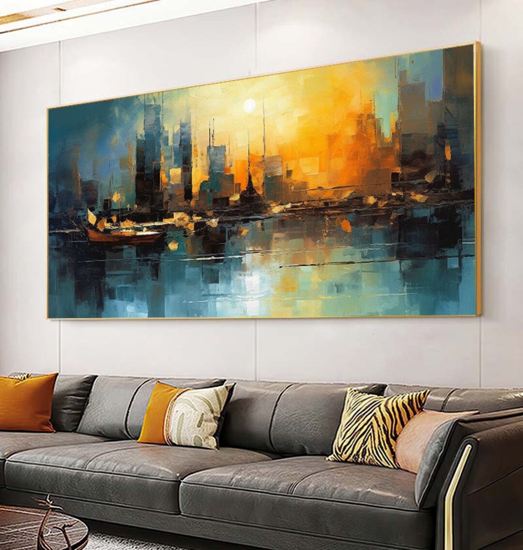 Colorful Abstract Cityscape Art Print: Modern Wall Decor (digital ...