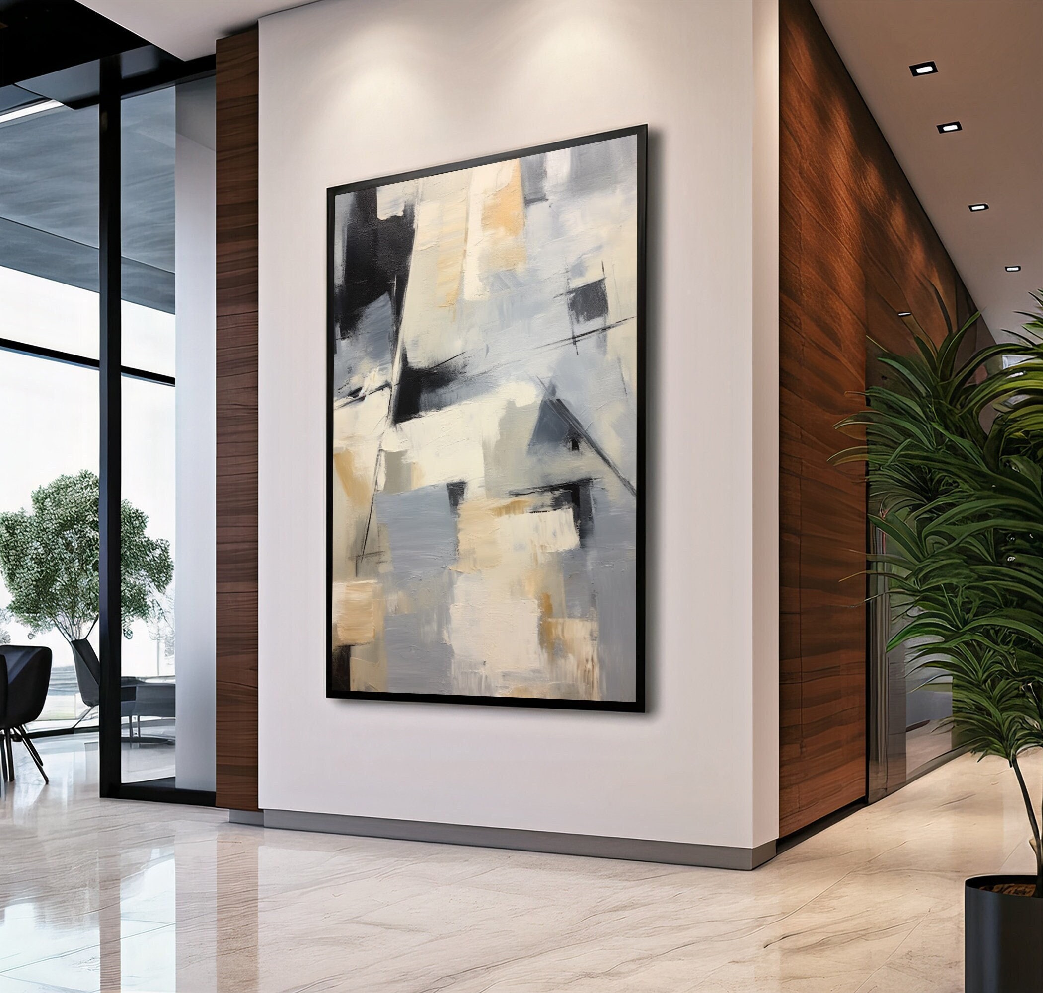 Neutral Mid-century Modern Abstract Art Print (digital Download) - Etsy