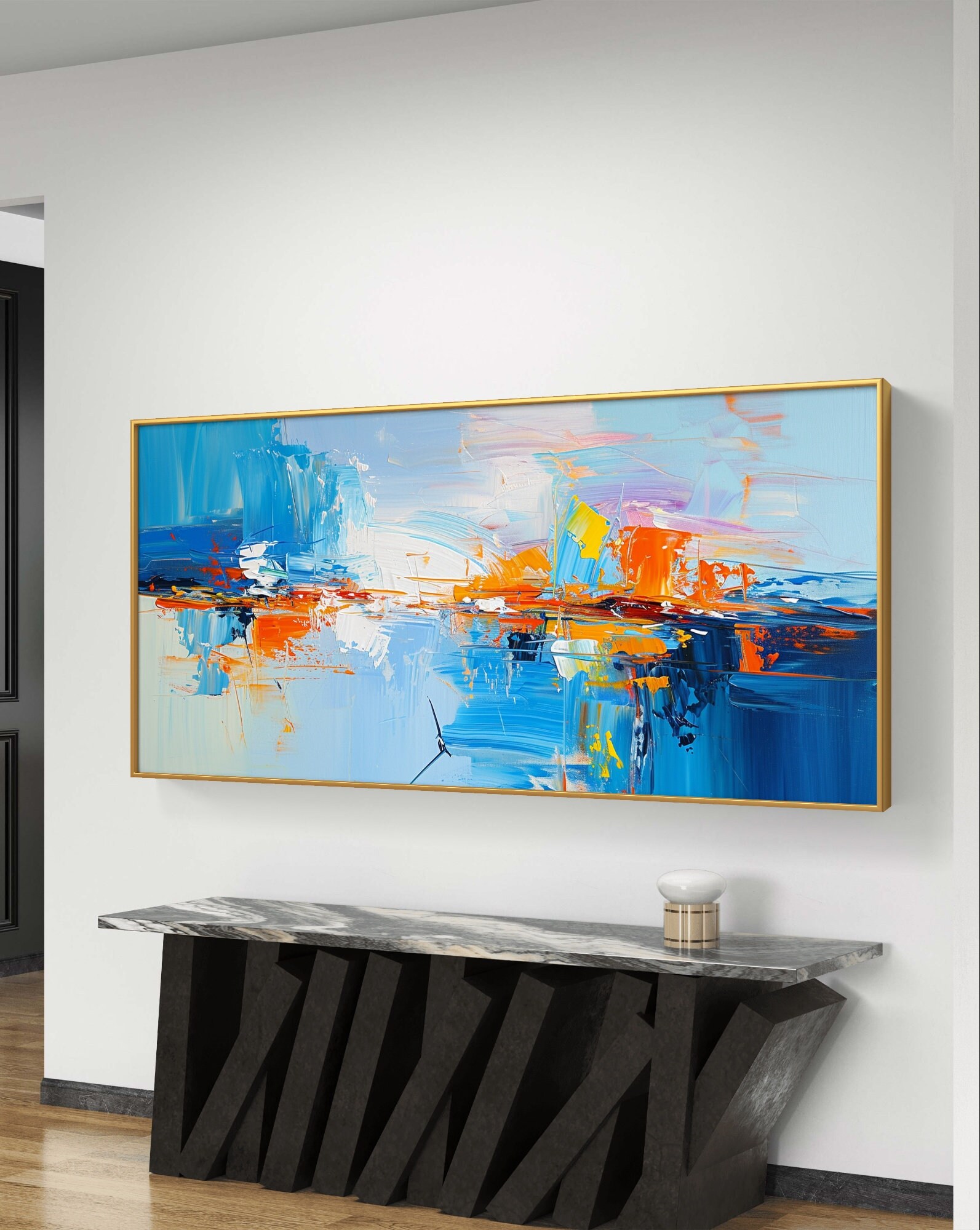 Vivid Impressions Abstract Canvas - Colorful Acrylic Paint Strokes for ...